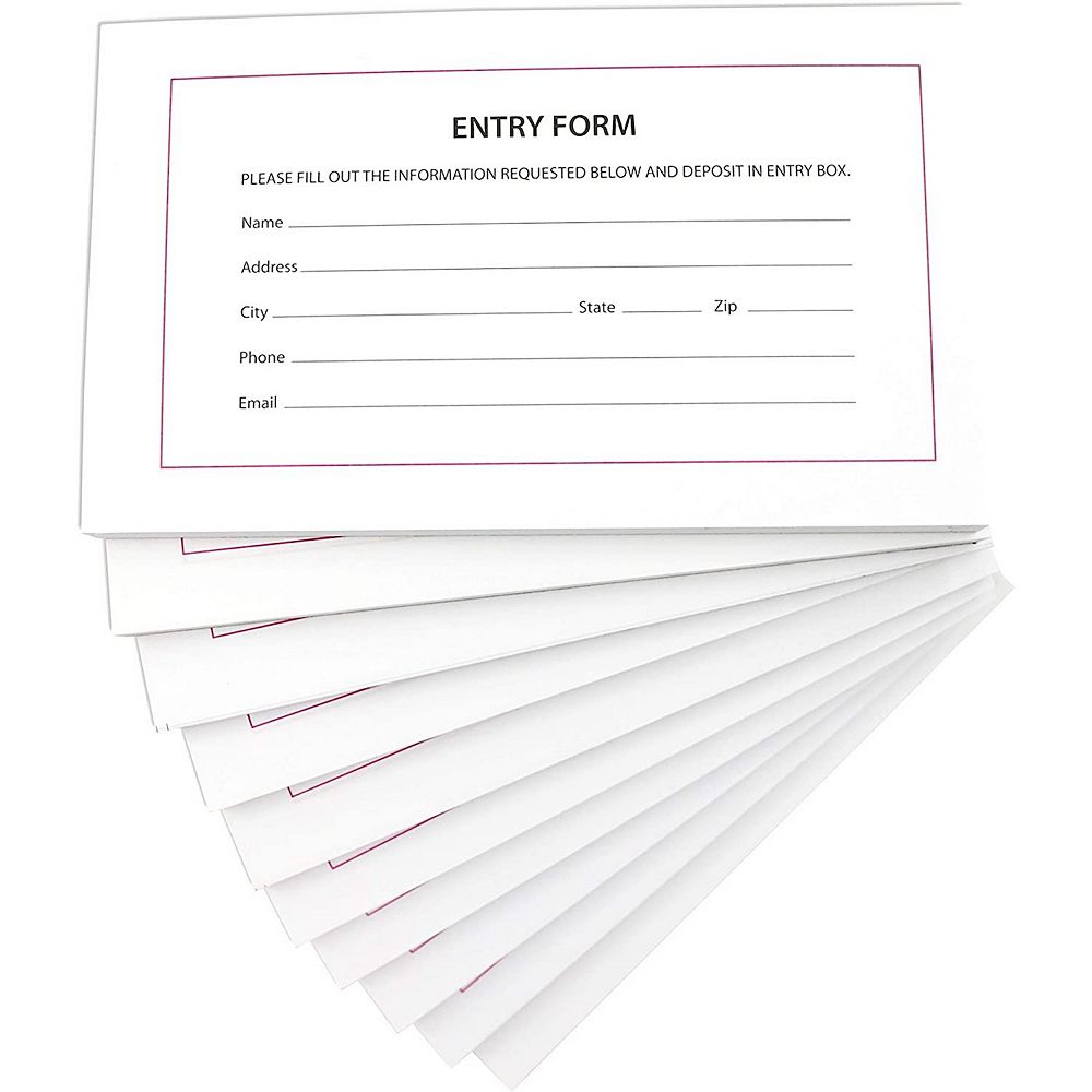 Entry Forms 10 Pads 100 Sheet Each Entry Cards for Contest Raffle ...