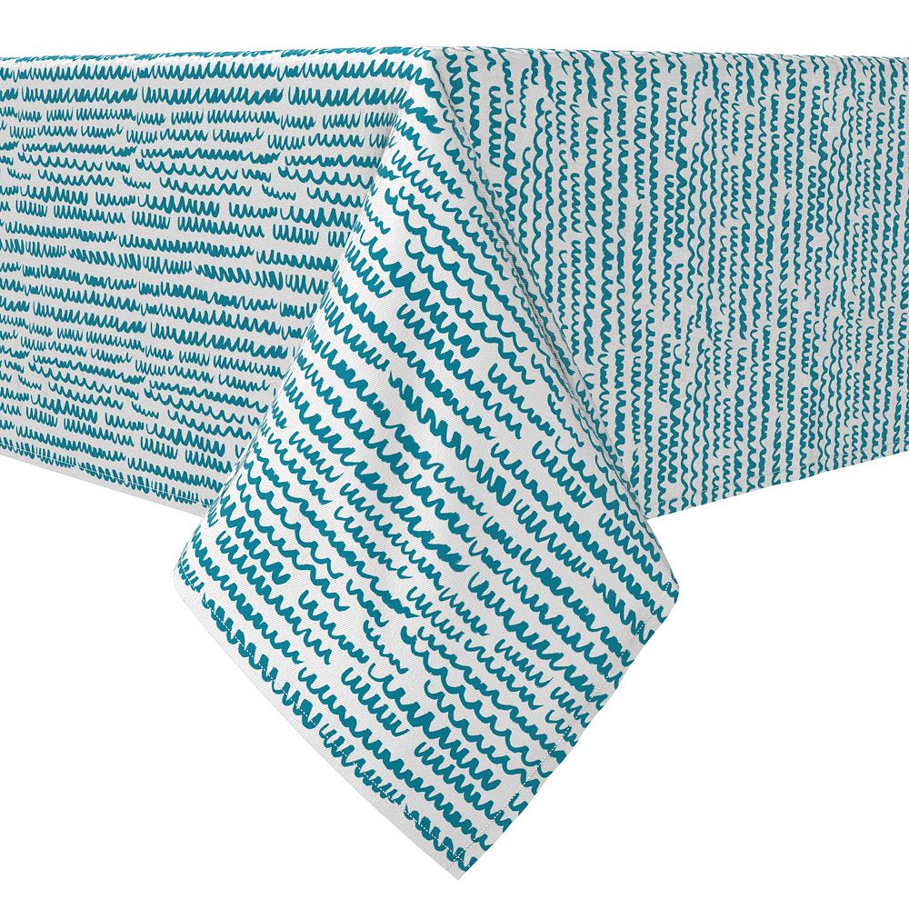 Rectangular Tablecloth, 100% Cotton, Brush Stroke Scribbles