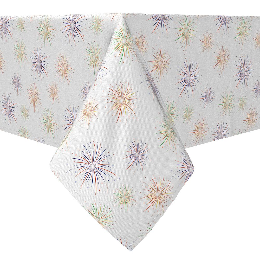 Rectangular Tablecloth, 100% Cotton, Fireworks Celebration