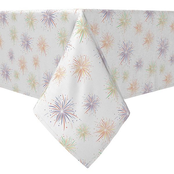 Rectangular Tablecloth, 100% Cotton, Fireworks Celebration