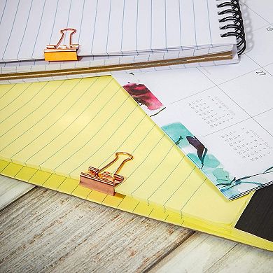 100 Pack Small Binder Clips 3/4 Inch, Rose Gold Paper Clamp for Office ...