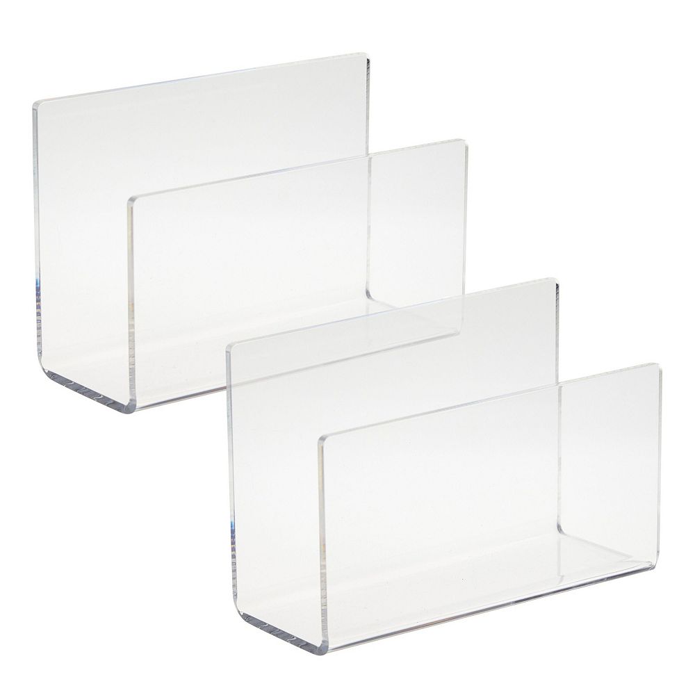 2 Pack Clear Mail Organizer Holder, Acrylic Desk Accessories, 6 x 4 x 2 ...