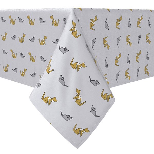 Rectangular Tablecloth, 100% Cotton, Origami Cats