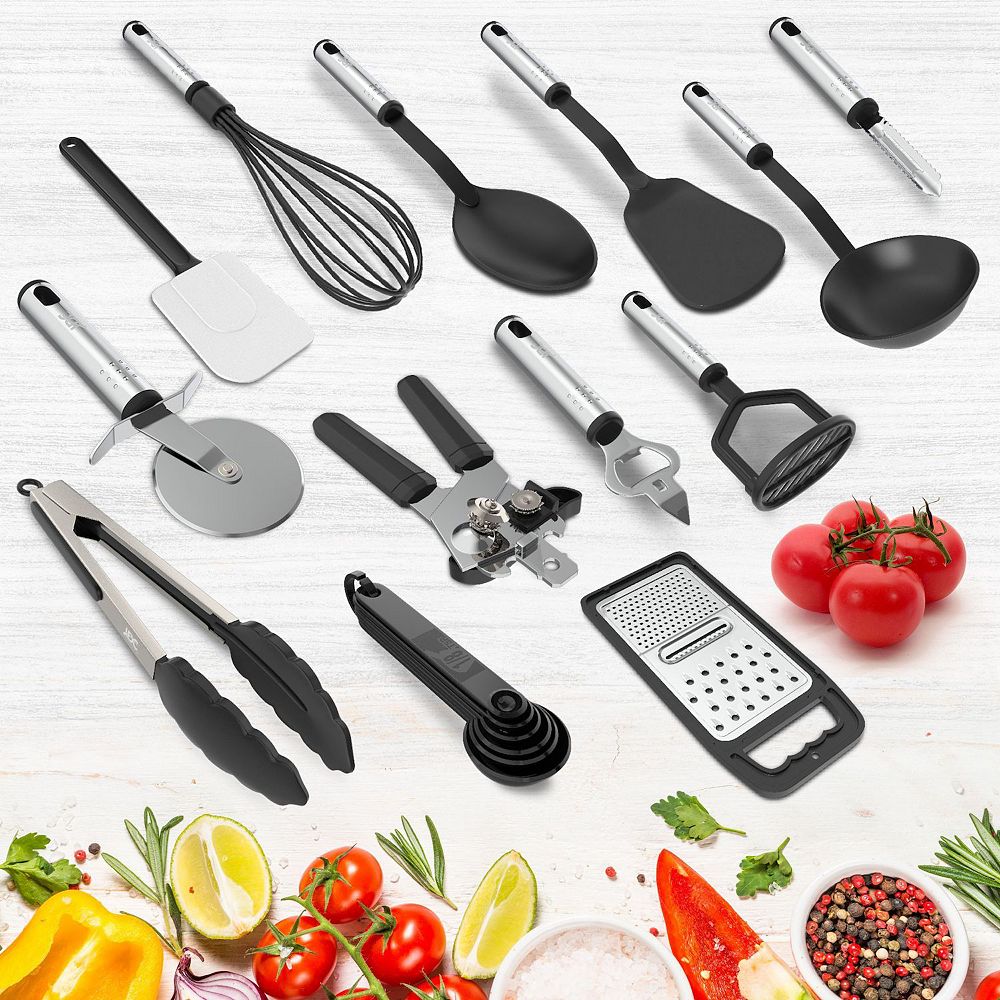 Lux Decor Collection 23 Piece Kitchen Utensil Set Nylon & Stainless ...