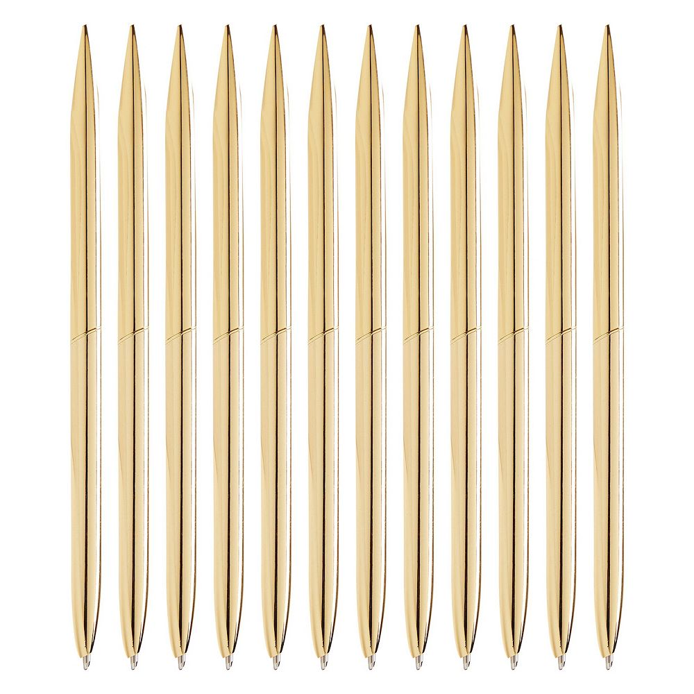 12 Pack Gold Ballpoint Pen Set, Black Ink Pens for School and Office, 6 ...