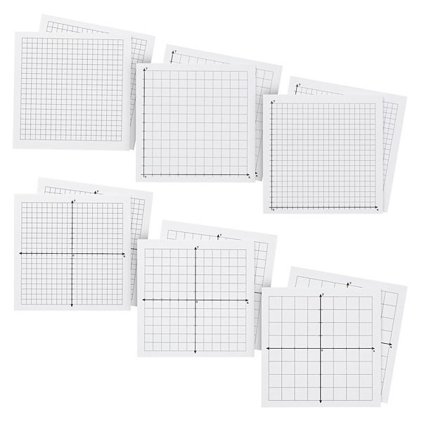 10 Pack Mini Graph Paper Sticky Notes in 6 Designs, 25 Sheets per Pad ...