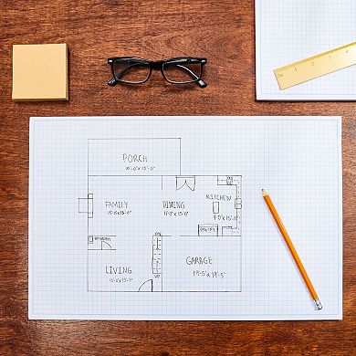 Engineering Graph Paper, 11x17 Grid Notepad, 50 Sheets Each (2 Pads)