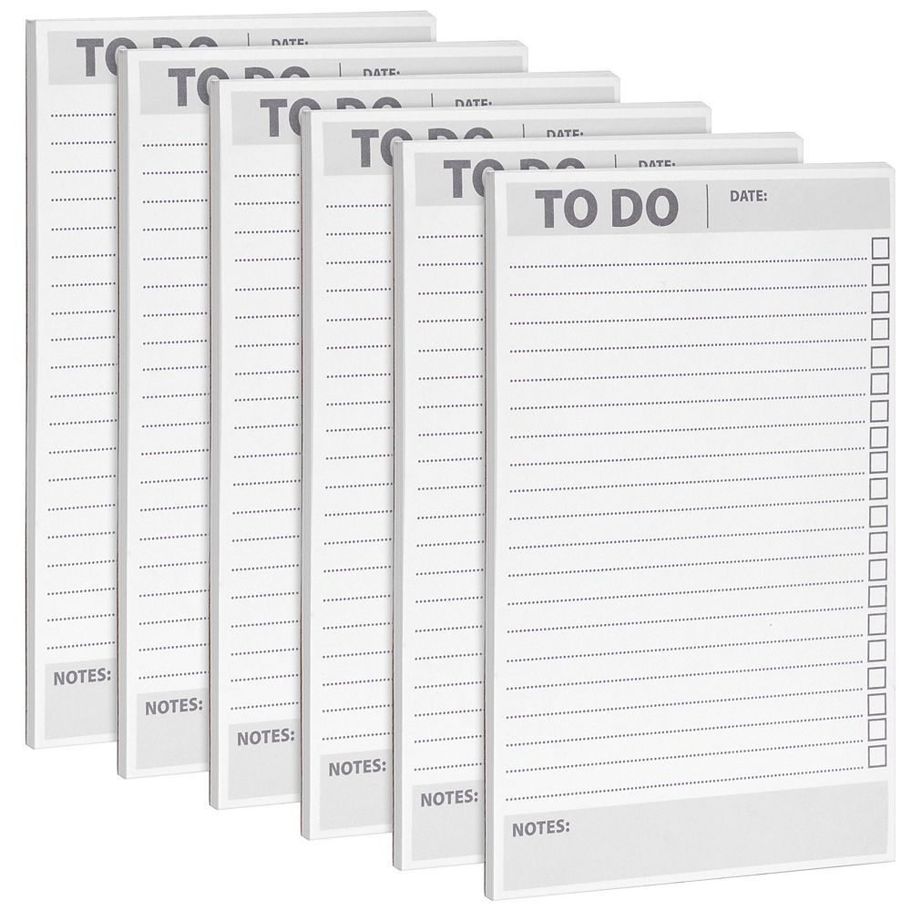 6-Pack To Do List Notepads with 60 Sheets for Daily Reminders, Notes, 8 ...