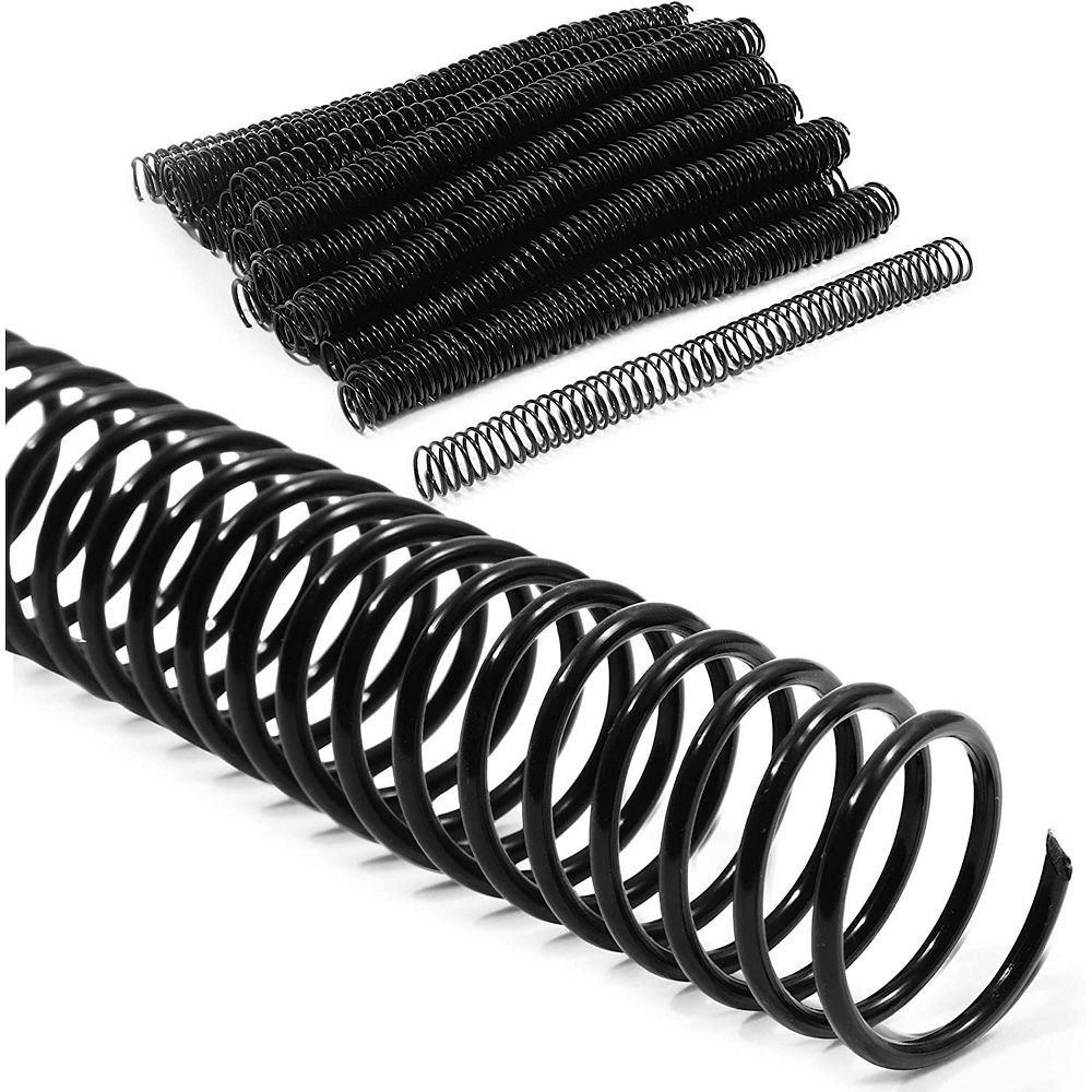 50x Black Spiral Binding Coils, Plastic Spines, 160 Sheets, 20mm, 12 ...