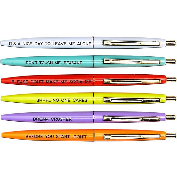 12 Pack Snarky Pens with Funny Quotes for Adults, Work, Office Humor (6 ...