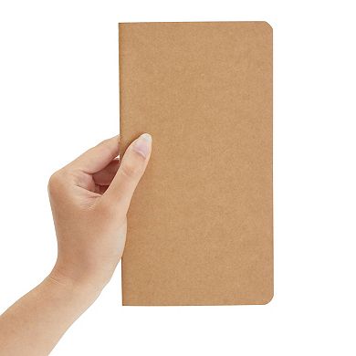 12 Pack Kraft Blank Soft Cover Journals 40 Lined Notebooks, 8.26 x 4.4 Inch