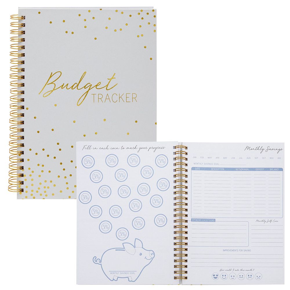 Budget Tracker Notebook, Hardcover Monthly Expense Journal Planner (8.5 ...