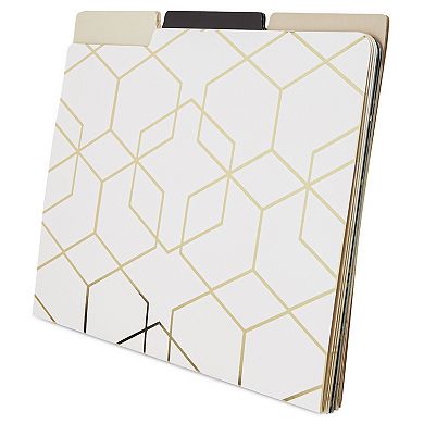 12 Pack Gold Foil Colored File Folders, 1/3 Cut Tabs, Letter Size, 9.5 ...