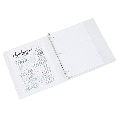 2 Pack Rainbow 3 Ring Binder, 1inch Round Rings and 175 Sheet Capacity ...