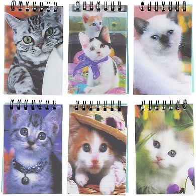 Juvale Cute Cat Mini Notebook, Spiral-Bound Notepad, Kitten Party ...