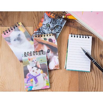 Juvale Cute Cat Mini Notebook, Spiral-Bound Notepad, Kitten Party ...