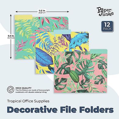 Tropical File Folders with 1/3 Cut Tabs (Letter Size, 12 Pack)