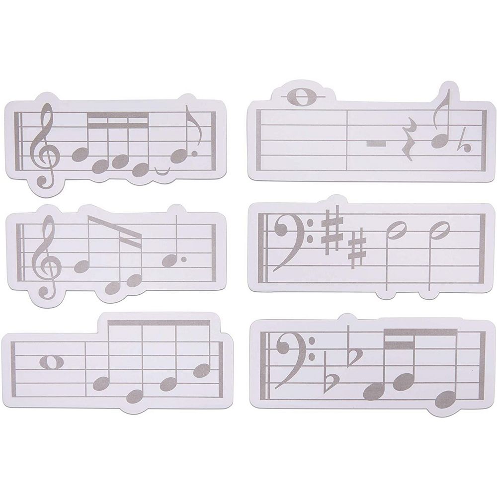 Musical Notes Sticky Pad for Music Teacher Notes (6.3 x 2.5 Inches, 6 Pack)