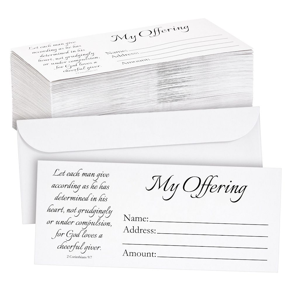 100-Pack My Offering Envelopes For Church Tithe Donation Bill Size ...