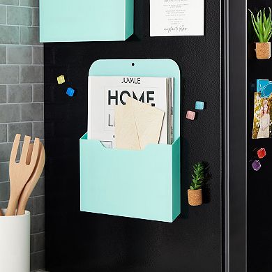 2 Pack Mint Magnetic Wall File Organizer, Storage for Mail, Paper, 10 x 13"