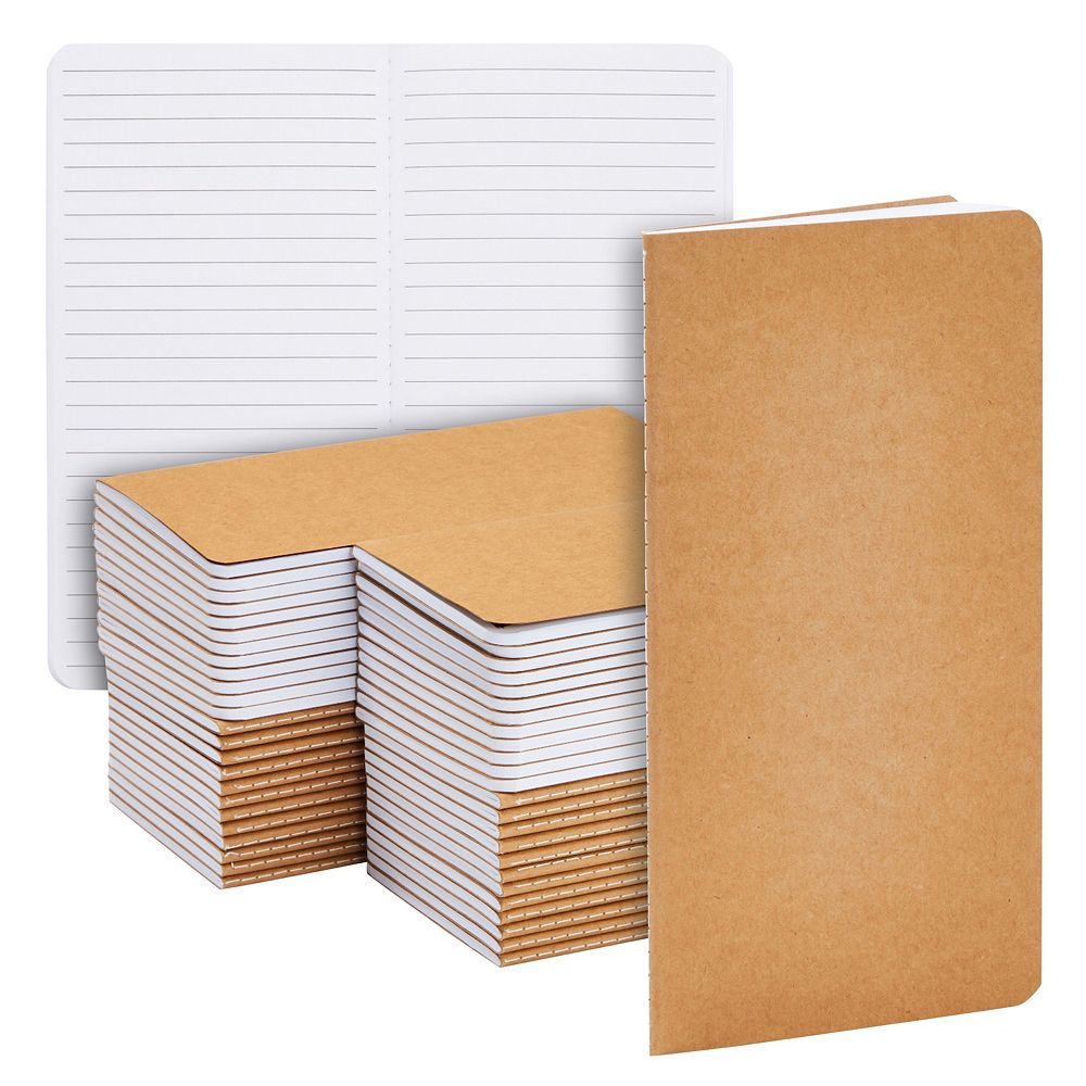 48 Pack Kraft Paper Notebooks Bulk, H5 Lined Journals for Travelers (80 ...
