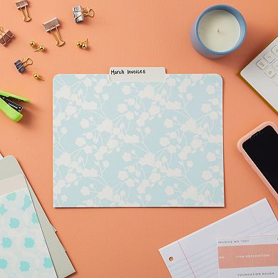 12-Pack Pastel Decorative File Folders for Women, 1/3 Cut Tabs, 11.5x9.5 in