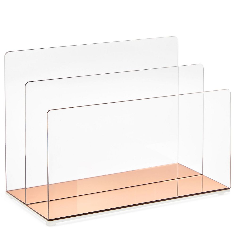 Acrylic File Organizer with 2 Slots, Paper, Mail, and Letter Sorter, 9 ...