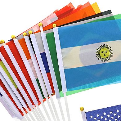 Set of 24 Small International Country Flags of the World on Stand for ...