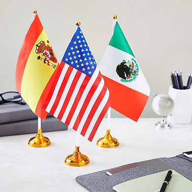 Set of 24 Small International Country Flags of the World on Stand for ...