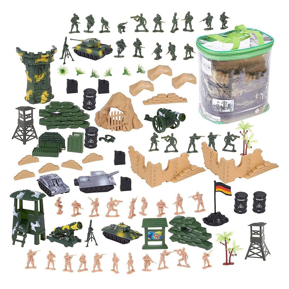 100 Piece Toy Army Men for Boys in 2 Colors, War Soldiers Toys Playset ...