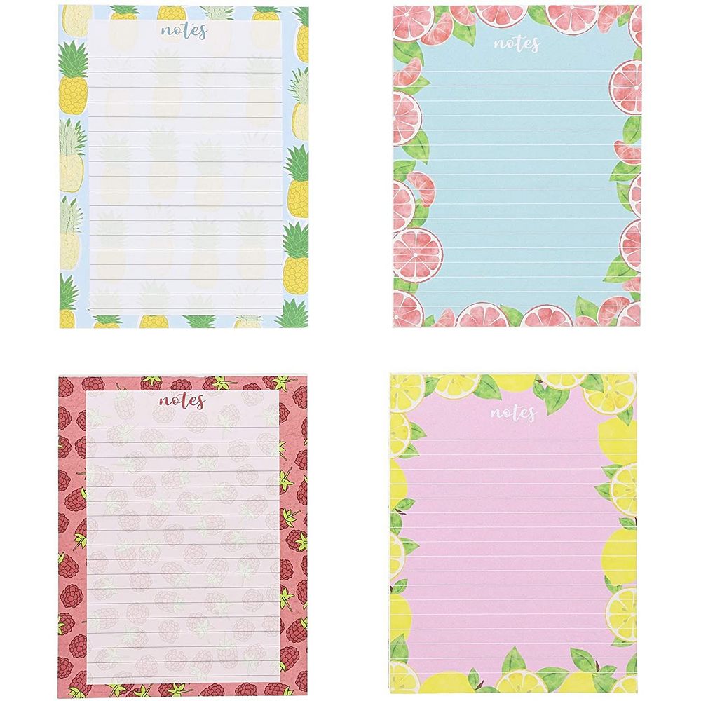 4Pack Fruit Designs Notepads Notebooks Memo Pad Lined Paper Pocket, 4 ...
