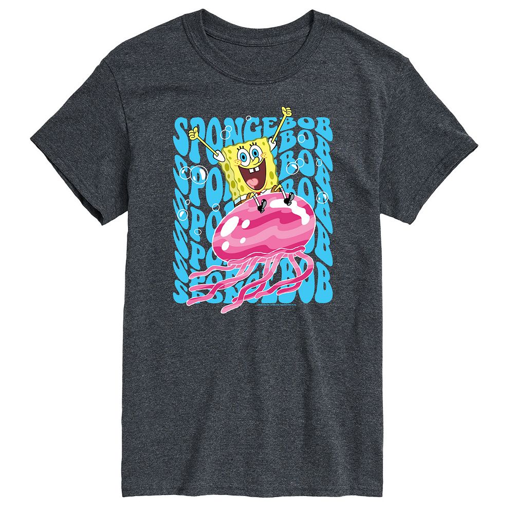 Big & Tall SpongeBob SquarePants Riding The Jellyfish Graphic Tee