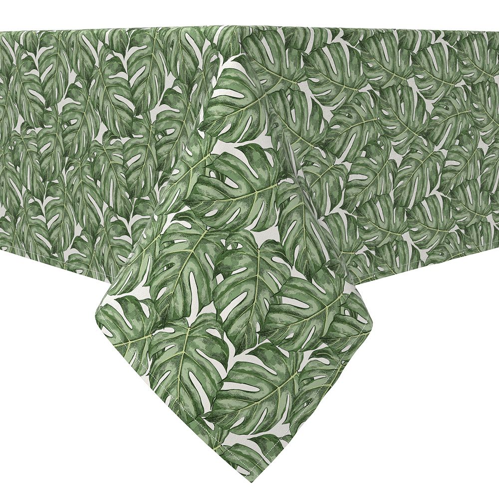 Rectangular Tablecloth, 100% Cotton, Monstera Leaves