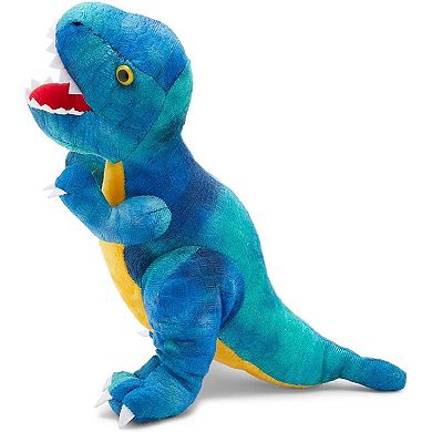 Blue T-Rex Themed Plush Toy for Kids, Dinosaur Stuffed Animal (10 Inches)