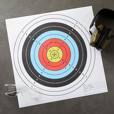 50 Pack Bullseye Large Paper Range Targets, 10 Rings, 17 x 17 in