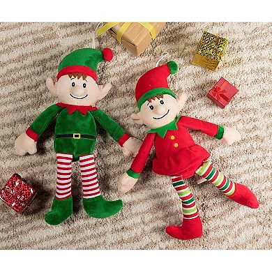 Elf Plush Toys, Christmas Stuffed Animal in 2 Colors (2 Pack)