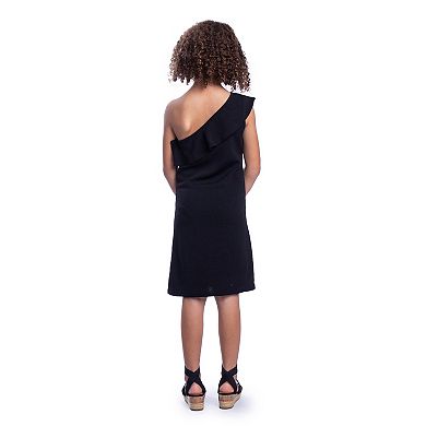 Girls 7-16 24Seven Comfort Apparel One Shoulder Ruffle Dress