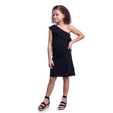 Girls 7-16 24Seven Comfort Apparel One Shoulder Ruffle Dress