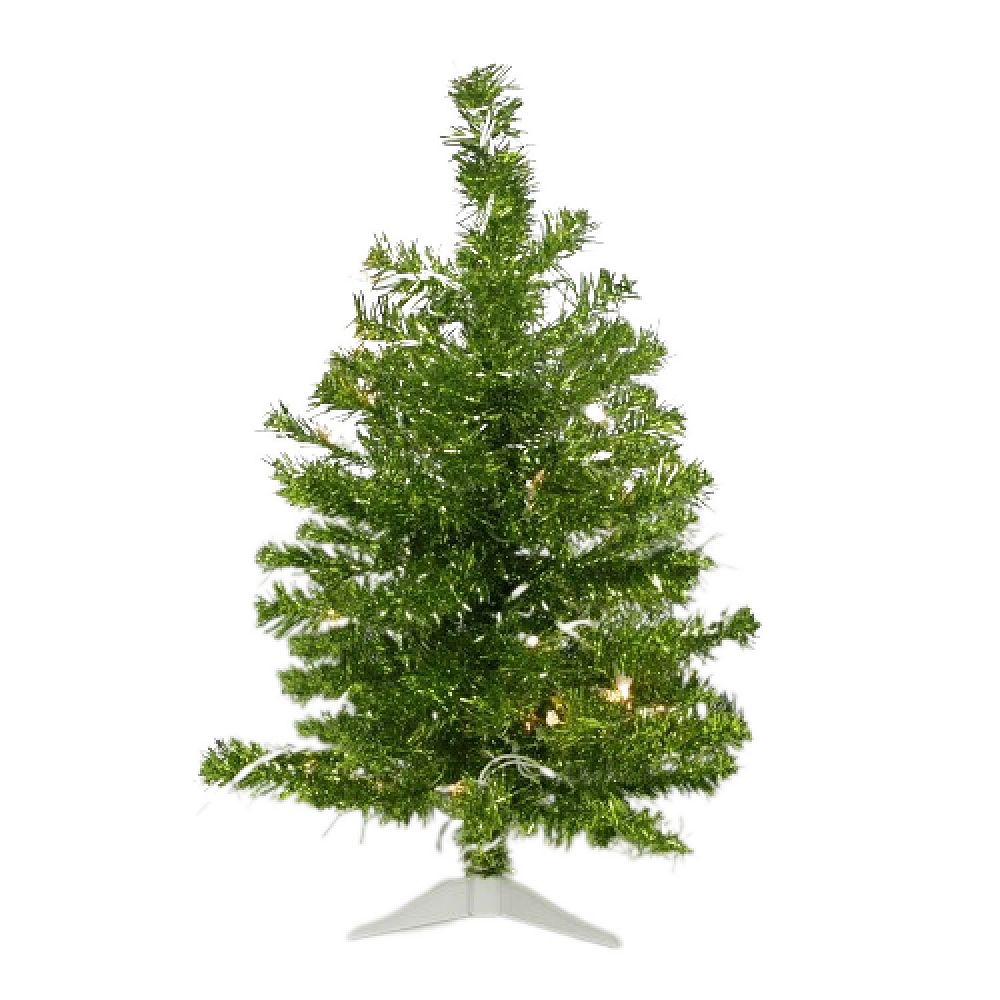 Northlight 2-ft. Pre-Lit Paradise Lime Green Tinsel Pine Artificial ...