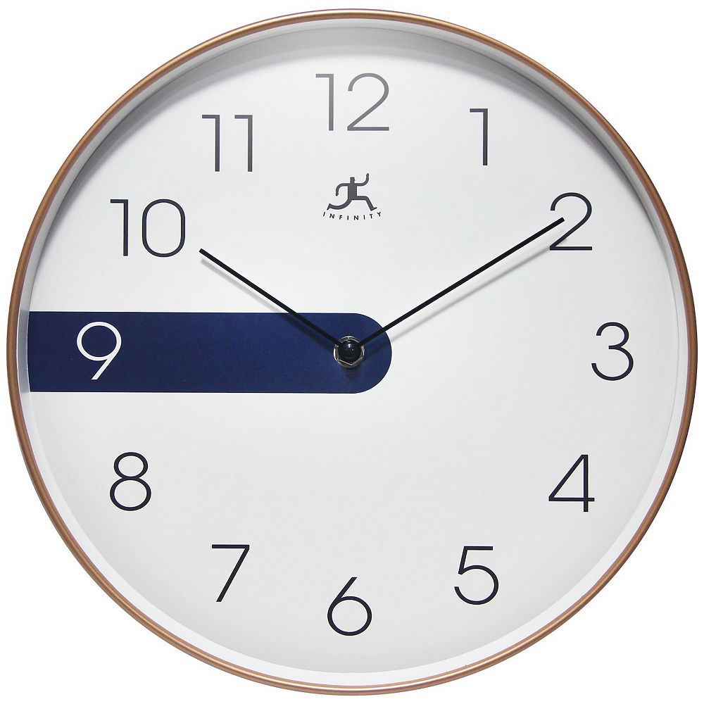 Infinity Instruments 12-in. Round Contemporary Wall Clock with Silent ...