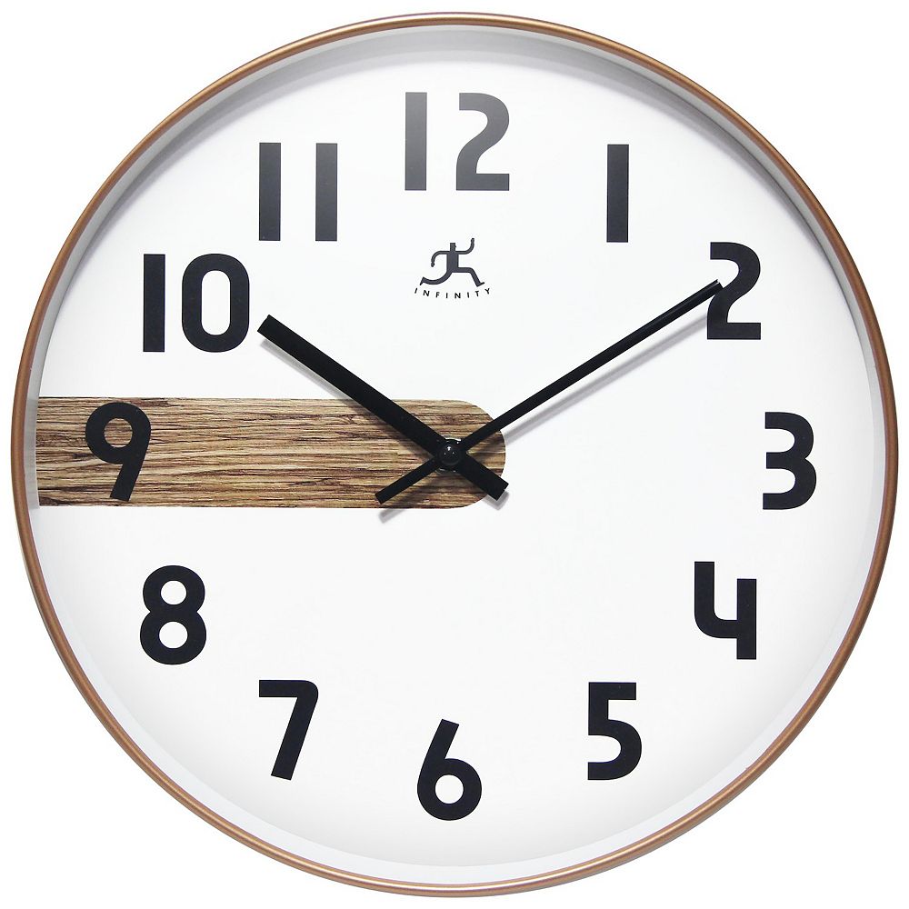 Infinity Instruments 12-in. Round Contemporary Wall Clock with Silent ...