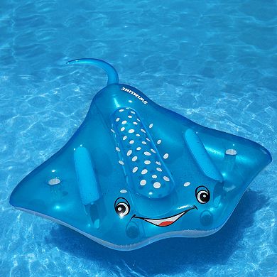 88" Dark Blue Manta Ray Ride-On Swimming Pool Inflatable Raft