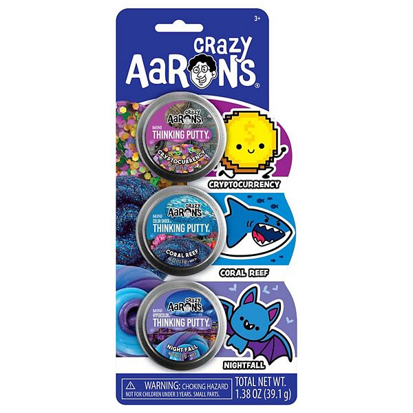 Crazy Aarons 3-Pack Fidget Mini Tin Thinking Putty®