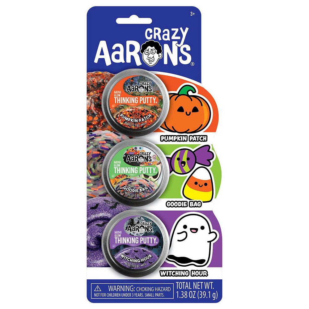 Crazy Aarons 3-Pack Halloween Thinking Putty Fidget Mini Tins