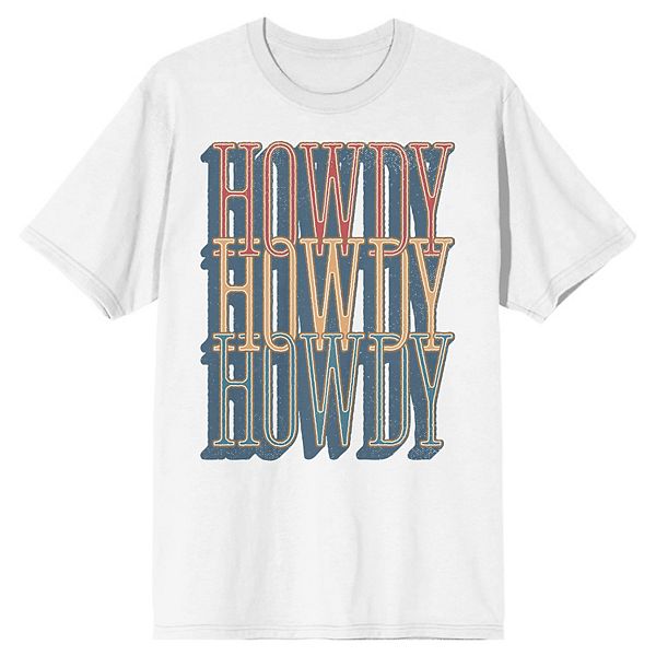 Men's Multicolor Howdy Howdy Howdy Graphic Tee