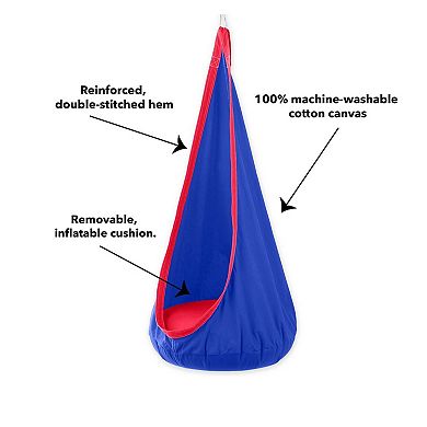 HearthSong HugglePod Deluxe Indoor/Outdoor Sturdy Cotton Canvas Hanging ...