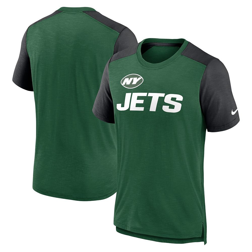 Men's Nike Heathered Green/Heathered Black New York Jets Color Block ...