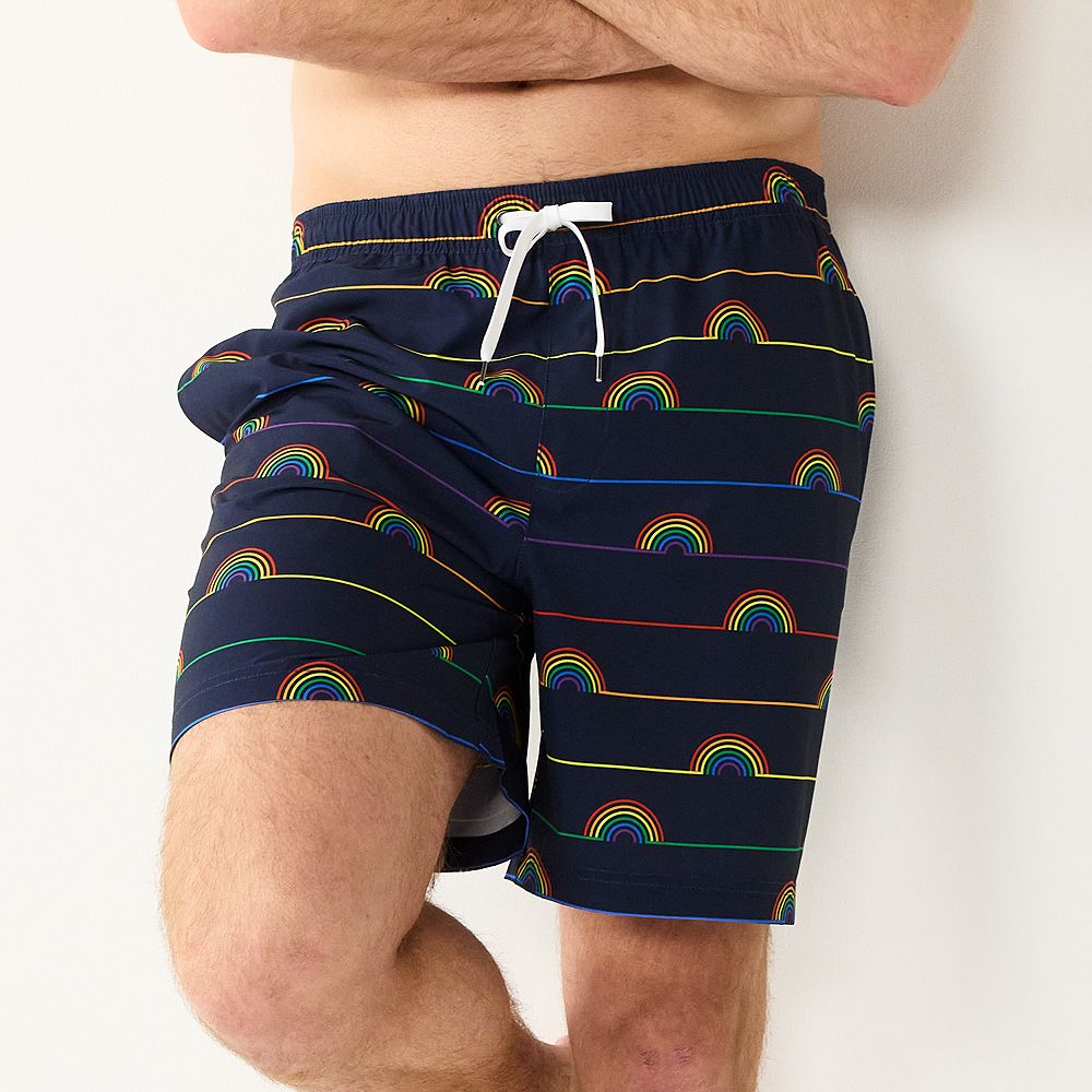 Men's Sonoma Goods For Life® Pride Full Elastic-Waistband Swim Trunks