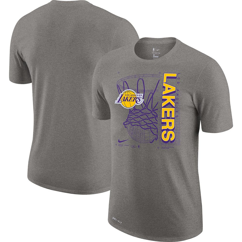 Men's Nike Heathered Gray Los Angeles Lakers Essential Hoop Performance ...