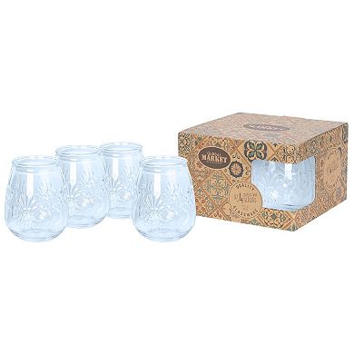Home Essentials Global Market 4-pc. Stemless Wine Glass Set